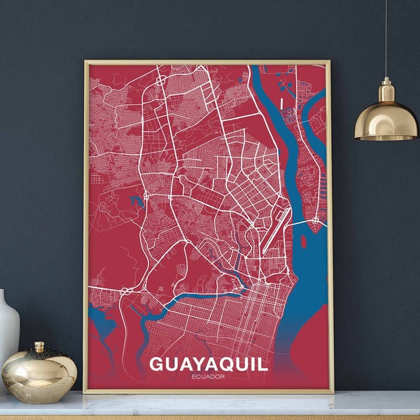 Guayaquil Ecuador Map for Father - Etsy