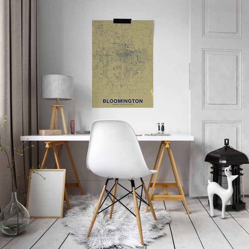 BLOOMINGTON Indiana IN US Map Poster Color Hometown City Print | Etsy