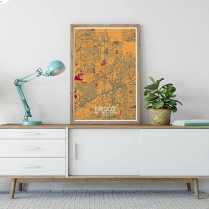 FRISCO Texas Usa Map Poster Black White Hometown City Print - Etsy