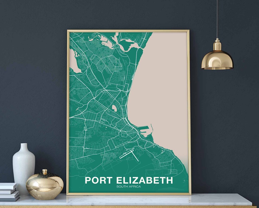 PORT ELIZABETH South Africa Poster Color Hometown City Print Modern ...