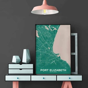 PORT ELIZABETH South Africa Poster Color Hometown City Print Modern ...