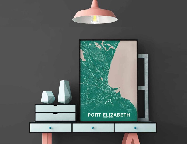 PORT ELIZABETH South Africa Poster Color Hometown City Print - Etsy