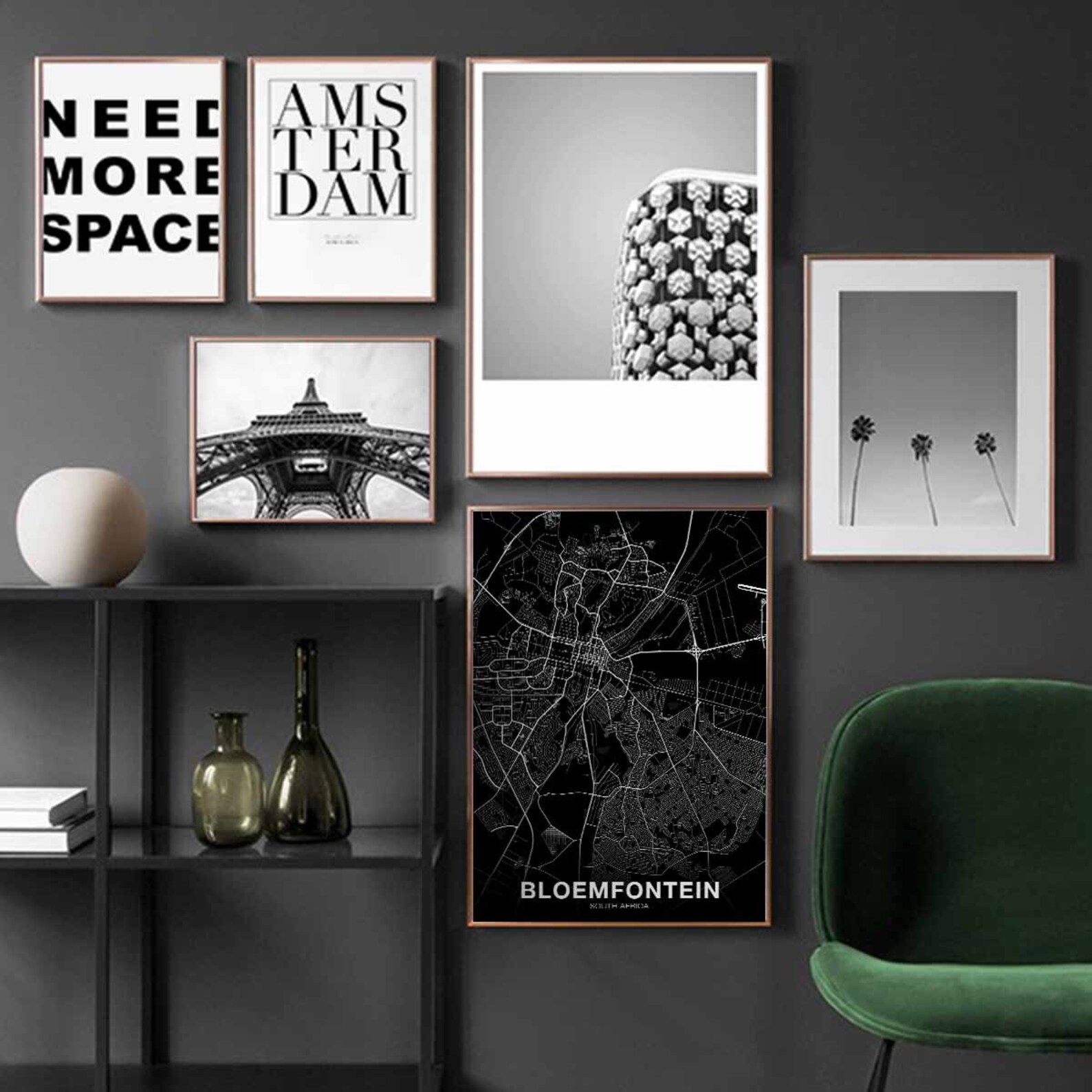 BLOEMFONTEIN South Africa Map Poster Black White Hometown City - Etsy