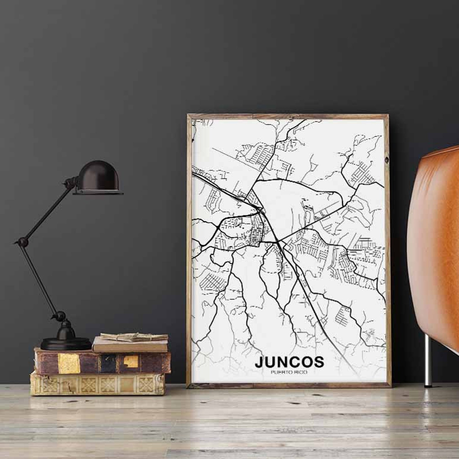 JUNCOS Puerto Rico PR Map Poster Black White Hometown City - Etsy