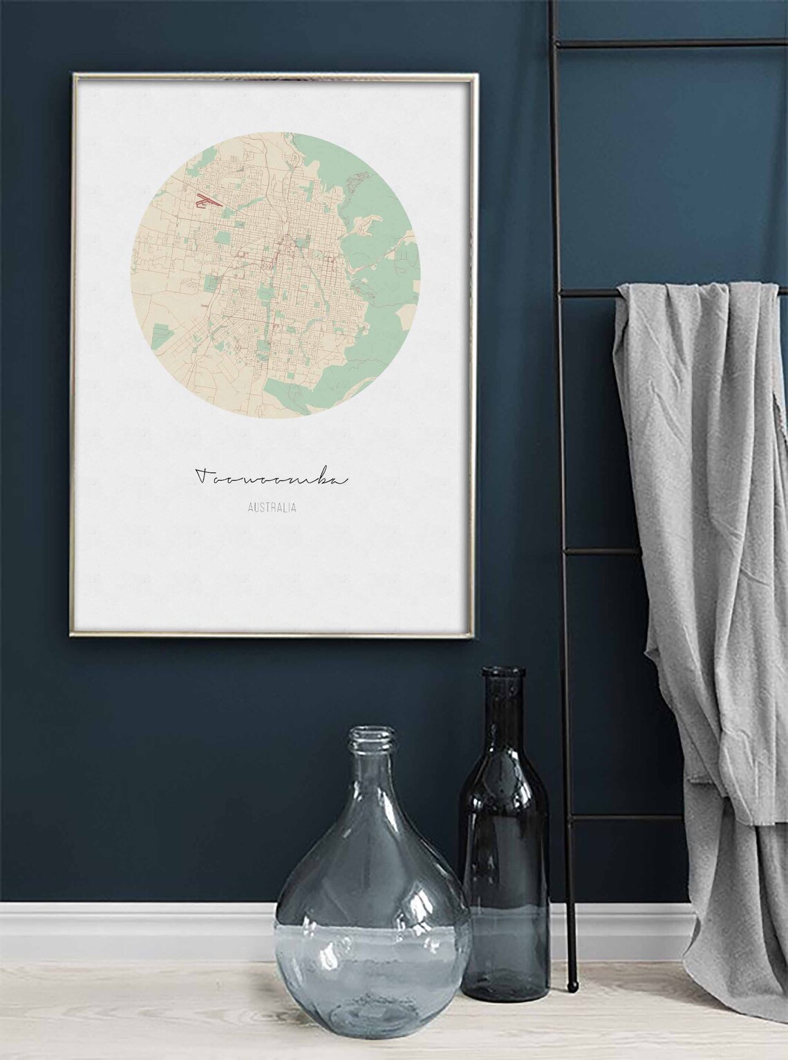 TOOWOOMBA Australia Map Poster Wall Decor Design Modern Minimal Nordic ...