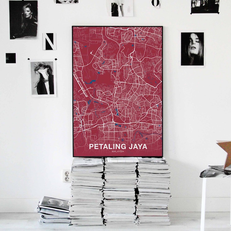 PETALING JAYA Malaysia Poster Color Hometown City Print Modern | Etsy