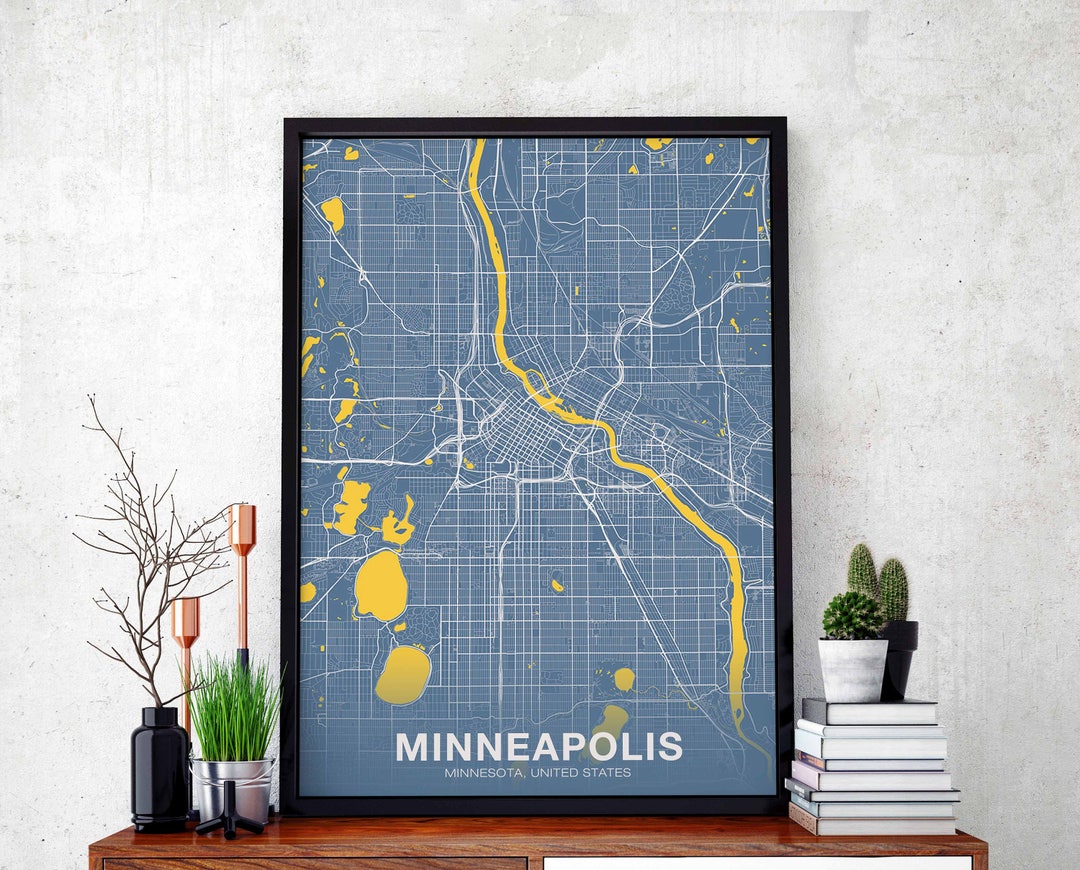 MINNEAPOLIS Minnesota MN USA Map Poster Color Hometown City Print ...