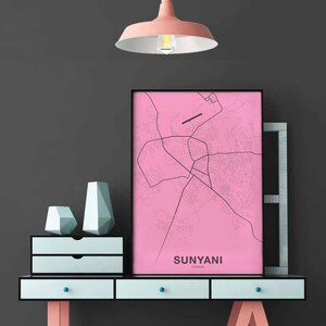 SUNYANI Ghana Poster Color Hometown City Print Modern Home Decor Office ...