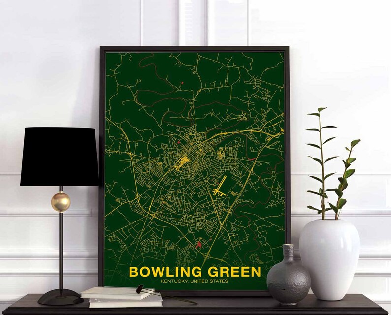 BOWLING GREEN Kentucky KY Usa Poster Color Hometown City Print | Etsy