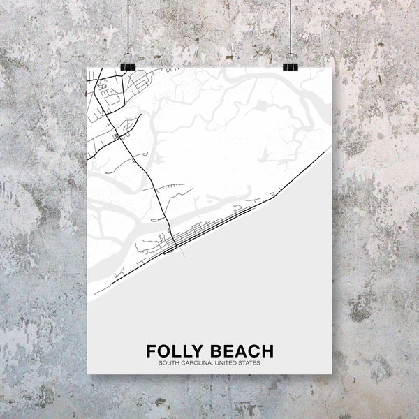 Folly Beach Map Print - Etsy