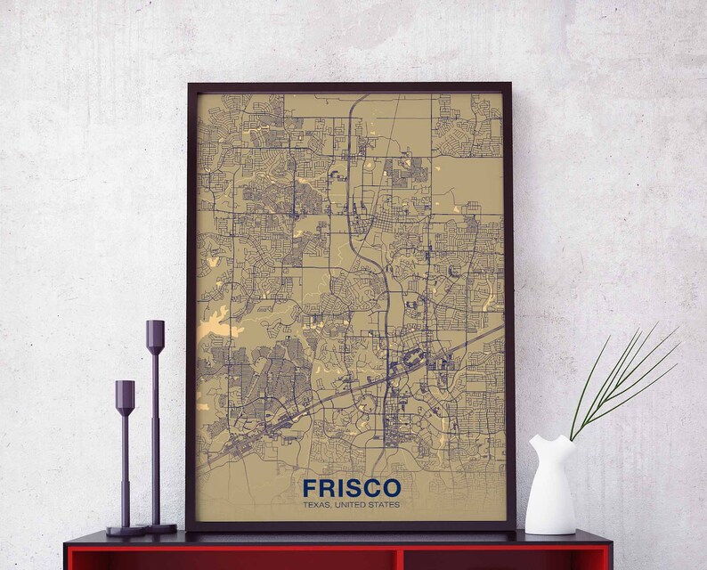 FRISCO Texas TX USA Poster Color Hometown City Print Modern - Etsy