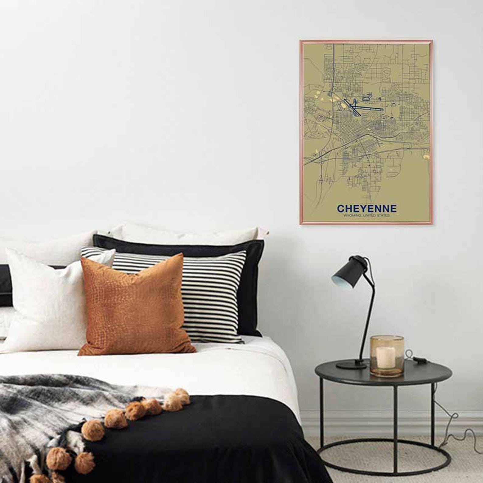 CHEYENNE Wyoming WY US Map Poster Color Hometown City Print - Etsy