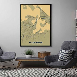 TAURANGA New Zealand Poster Color Hometown City Print Modern Home Decor ...