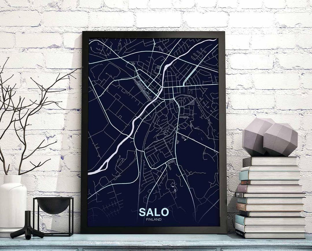 SALO Finland Map Poster Color Hometown City Print Modern Home Decor ...