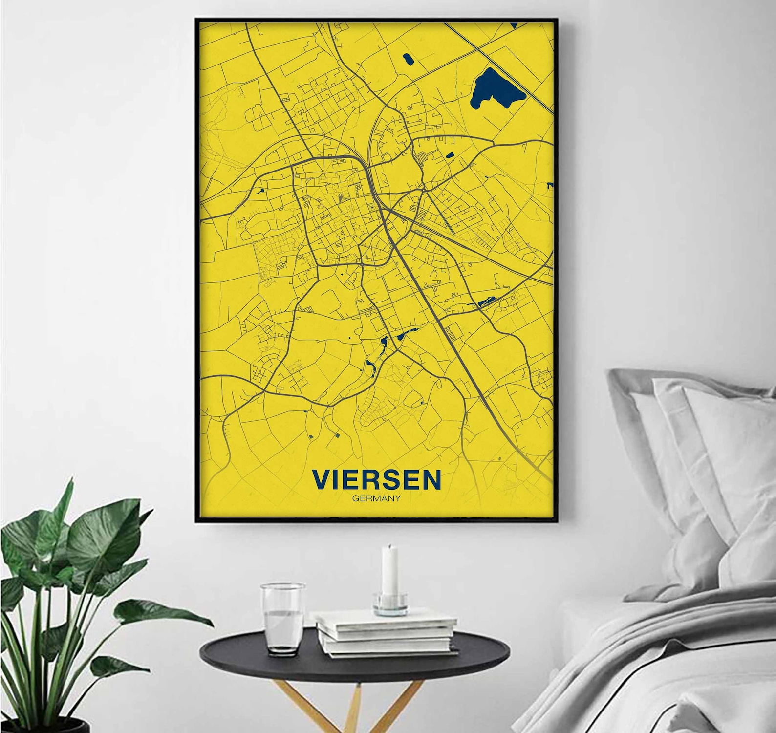 VIERSEN Germany Map Poster Color Hometown City Print Modern - Etsy