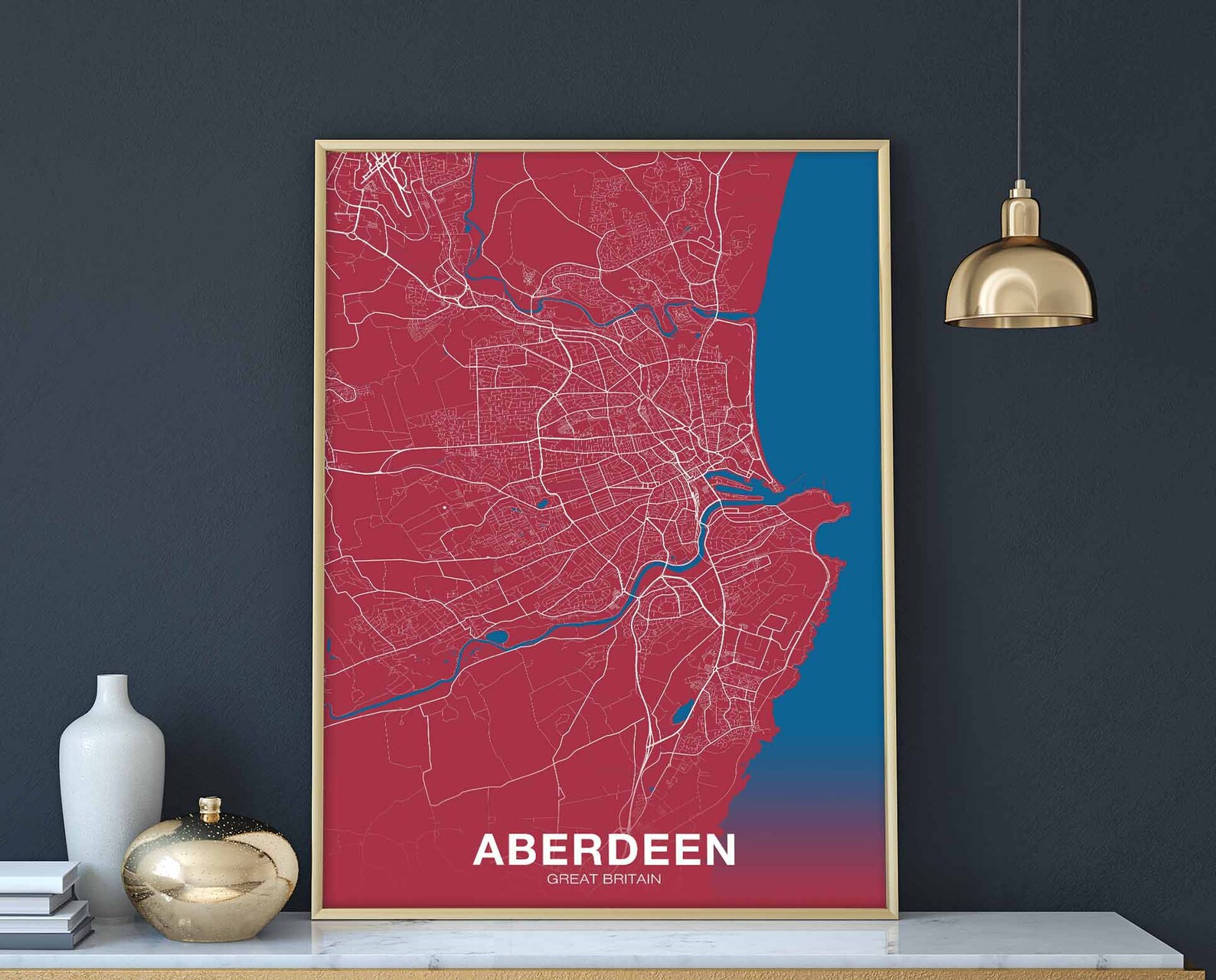 ABERDEEN Great Britain Poster Color Hometown City Print Modern Home ...