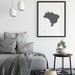 BRAZIL Minimal Dots Retro Map Poster Black White Wall Decor Design ...