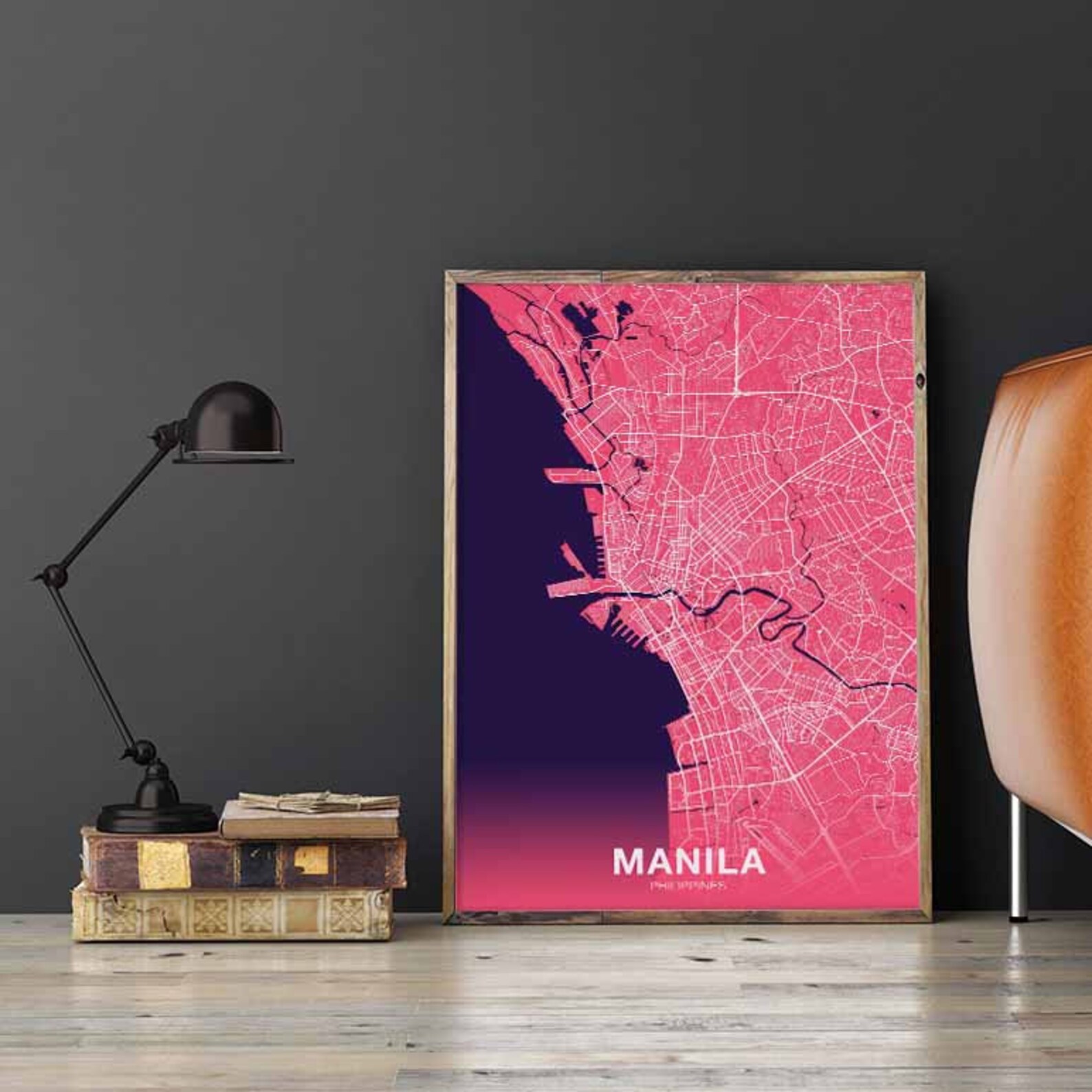 MANILA Philippines poster color Hometown City Print Modern | Etsy