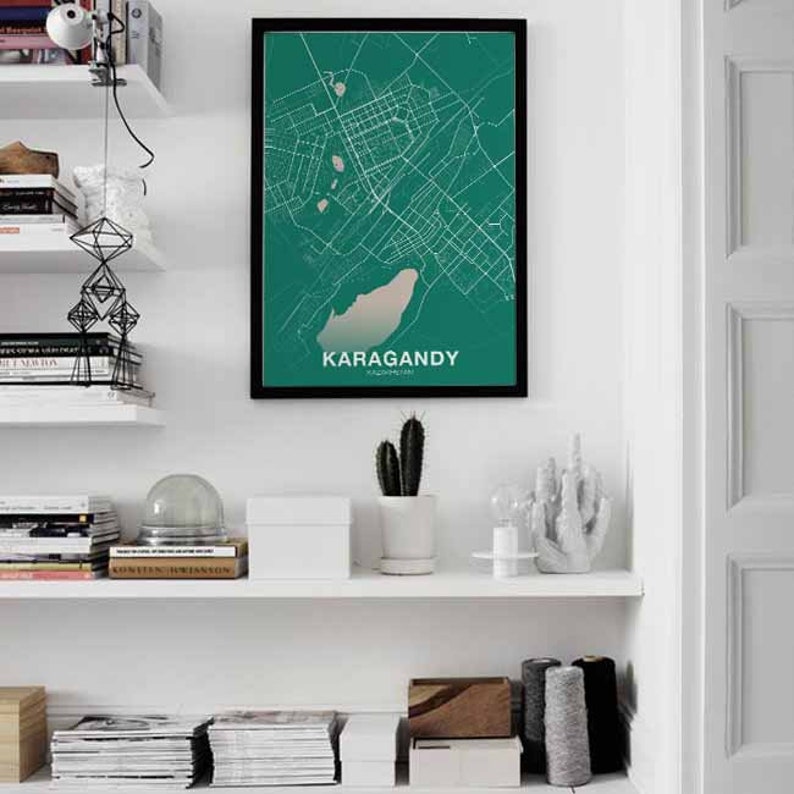 KARAGANDY Kazakhstan Map Poster Color Hometown City Print - Etsy