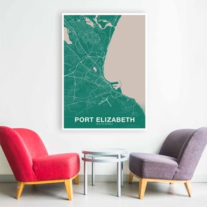 PORT ELIZABETH South Africa Poster Color Hometown City Print Modern ...