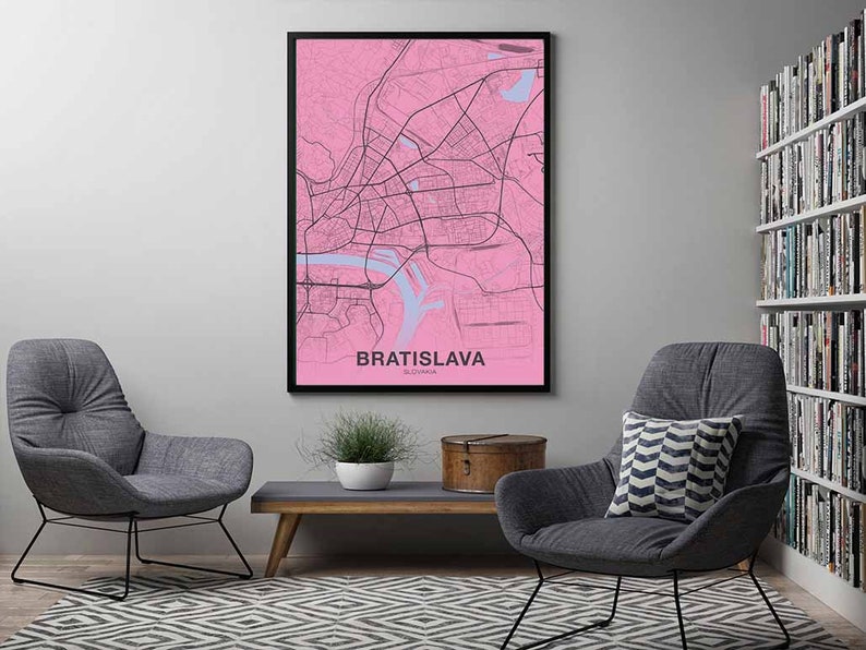 BRATISLAVA Slovakia Poster Color Hometown City Print Modern - Etsy