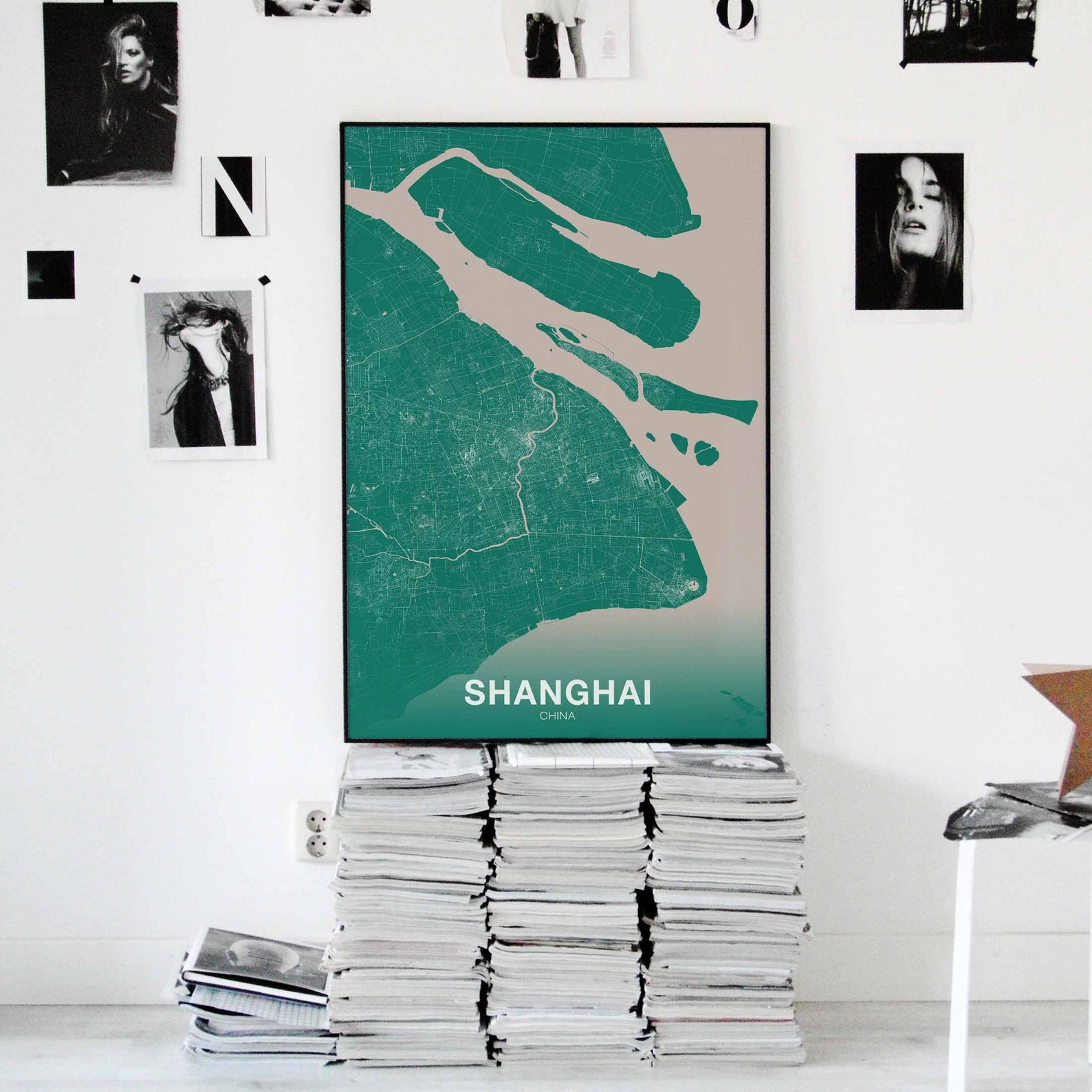 SHANGHAI China Poster Color Hometown City Print Modern Home Decor ...