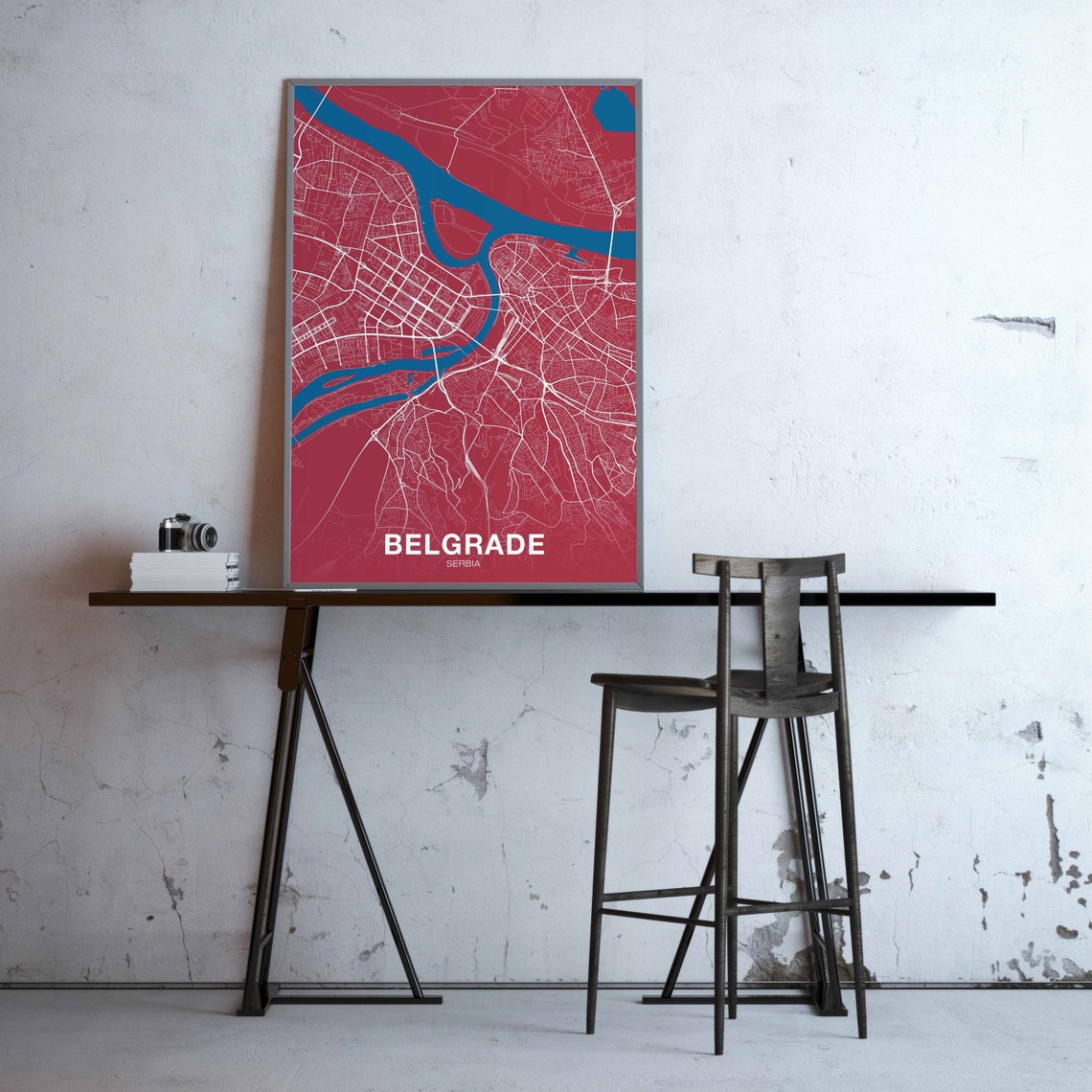 BELGRADE Serbia poster color Hometown City Print Modern Home | Etsy