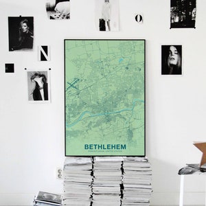 BETHLEHEM Pennsylvania PA USA Poster Color Hometown City Print Modern ...