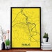 TESLIC Bosnia & Herzegovina Map Poster Color Hometown City - Etsy