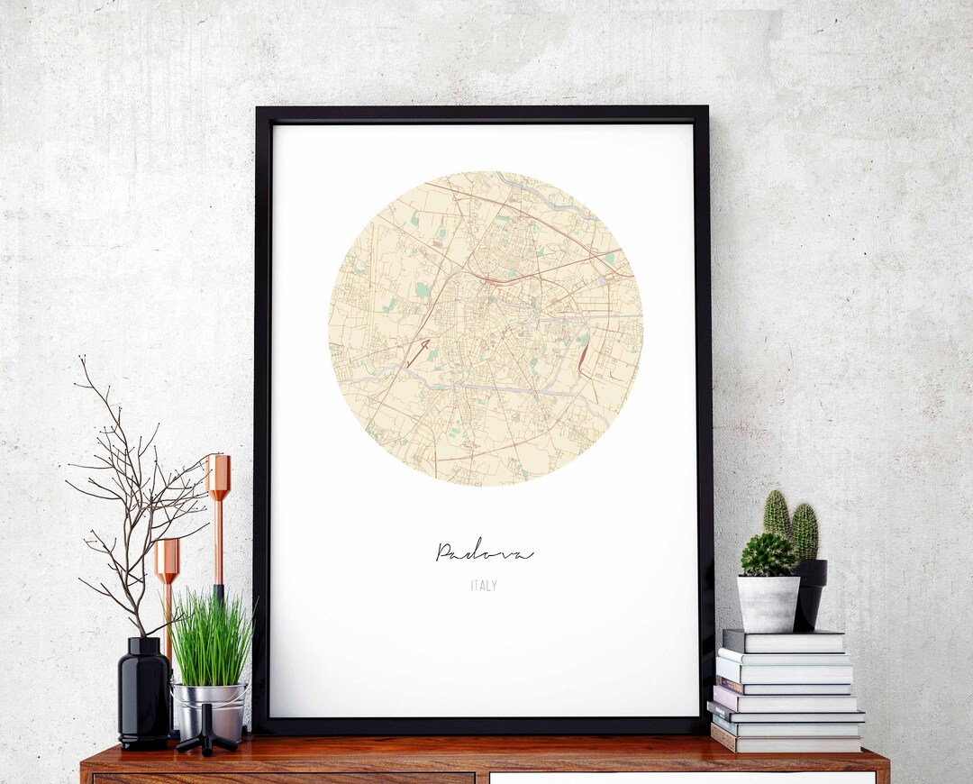 PADOVA Italy Map Poster Wall Decor Design Modern Minimal Nordic Travel ...