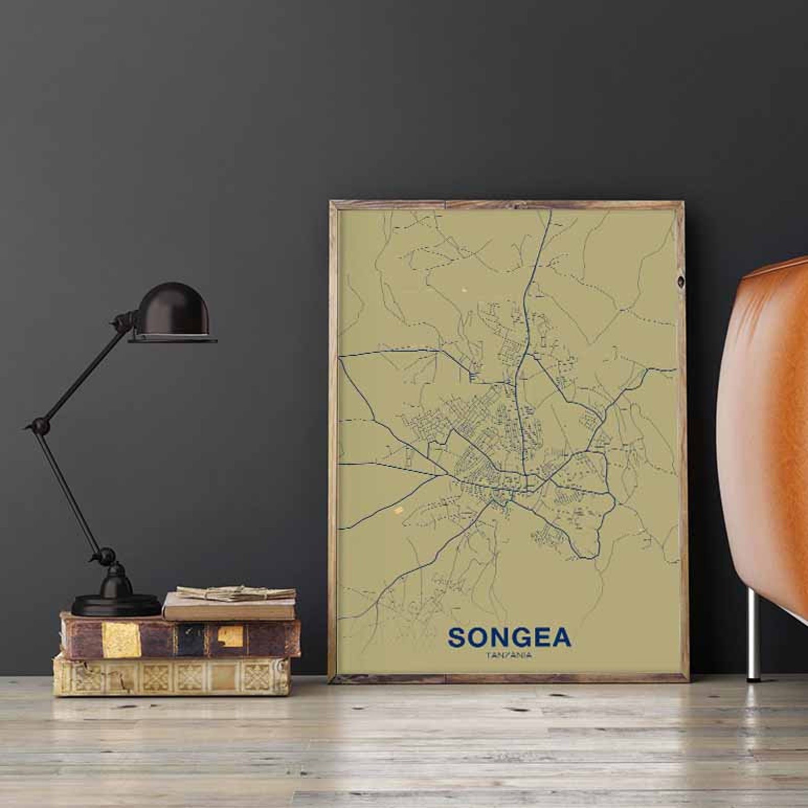 SONGEA Tanzania Map Poster Color Hometown City Print Modern | Etsy