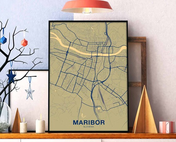 MARIBOR Eslovenia mapa póster color Ciudad natal Imprimir | Etsy España