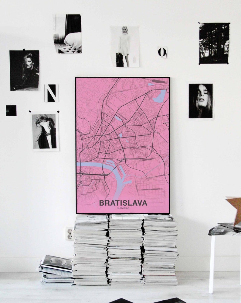 BRATISLAVA Slovakia Poster Color Hometown City Print Modern - Etsy