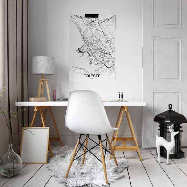 TRIESTE Italy Map Poster Hometown City Print Modern Home Decor - Etsy