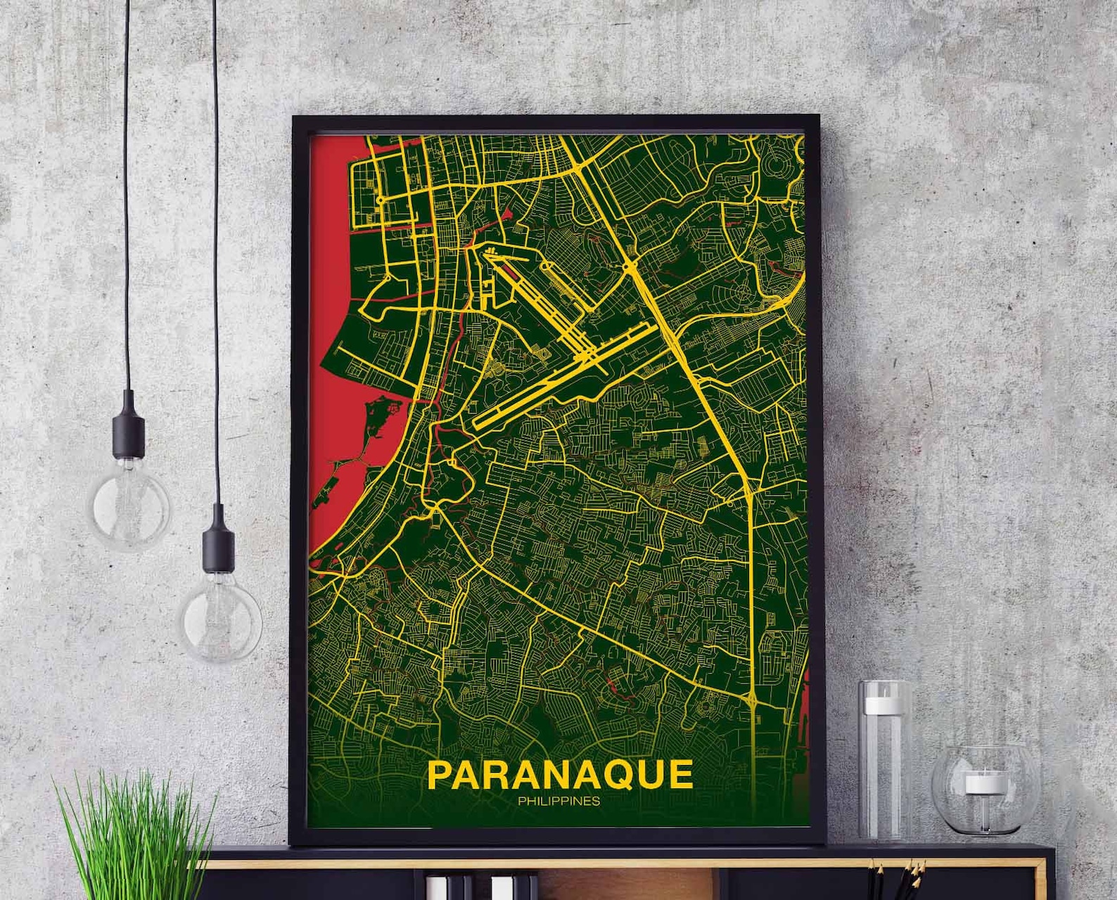 PARANAQUE Philippines Map Poster Color Hometown City Print - Etsy