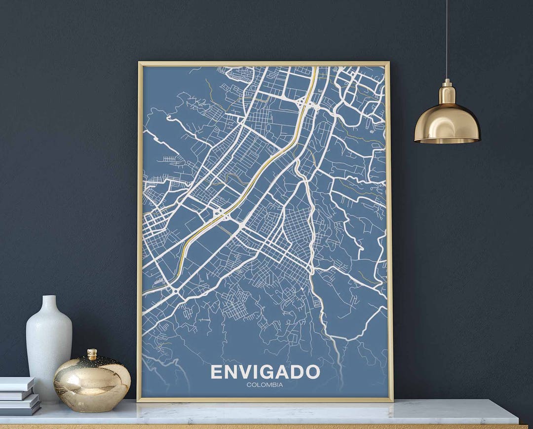 ENVIGADO Colombia Map Poster Color Hometown City Print Modern Home ...