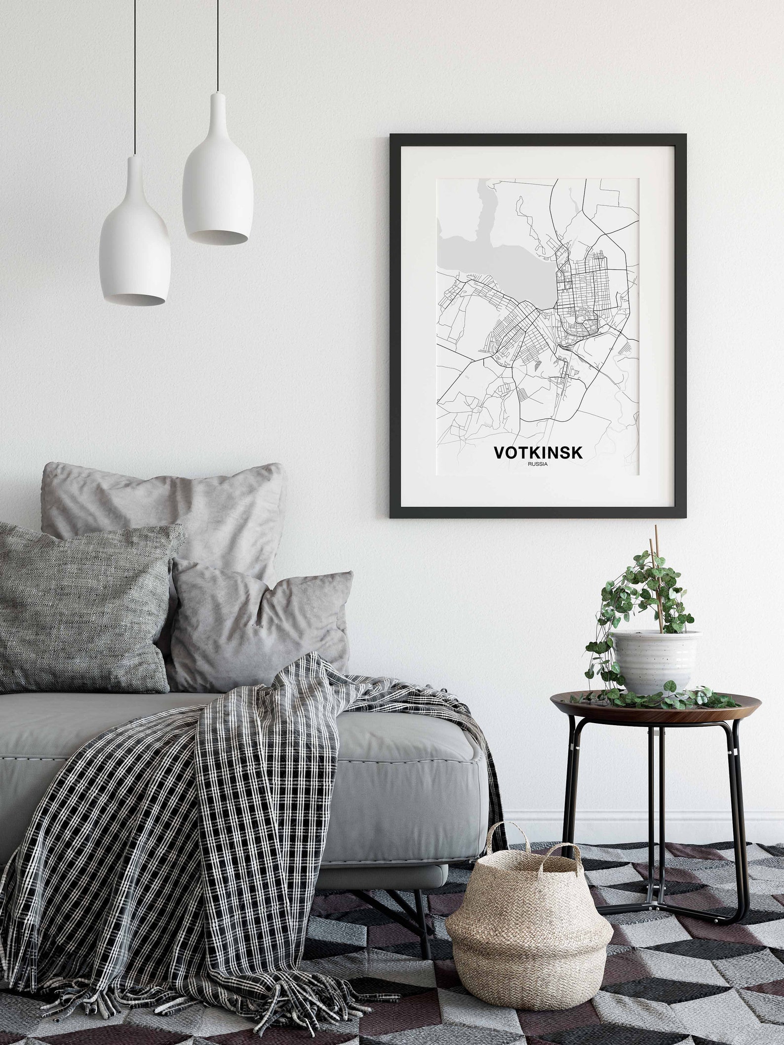VOTKINSK Russia Map Poster Hometown City Print Modern Home - Etsy