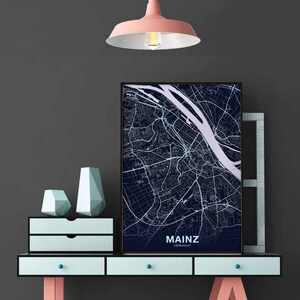 MAINZ Germany Poster Color Hometown City Print Modern Home Decor Office ...