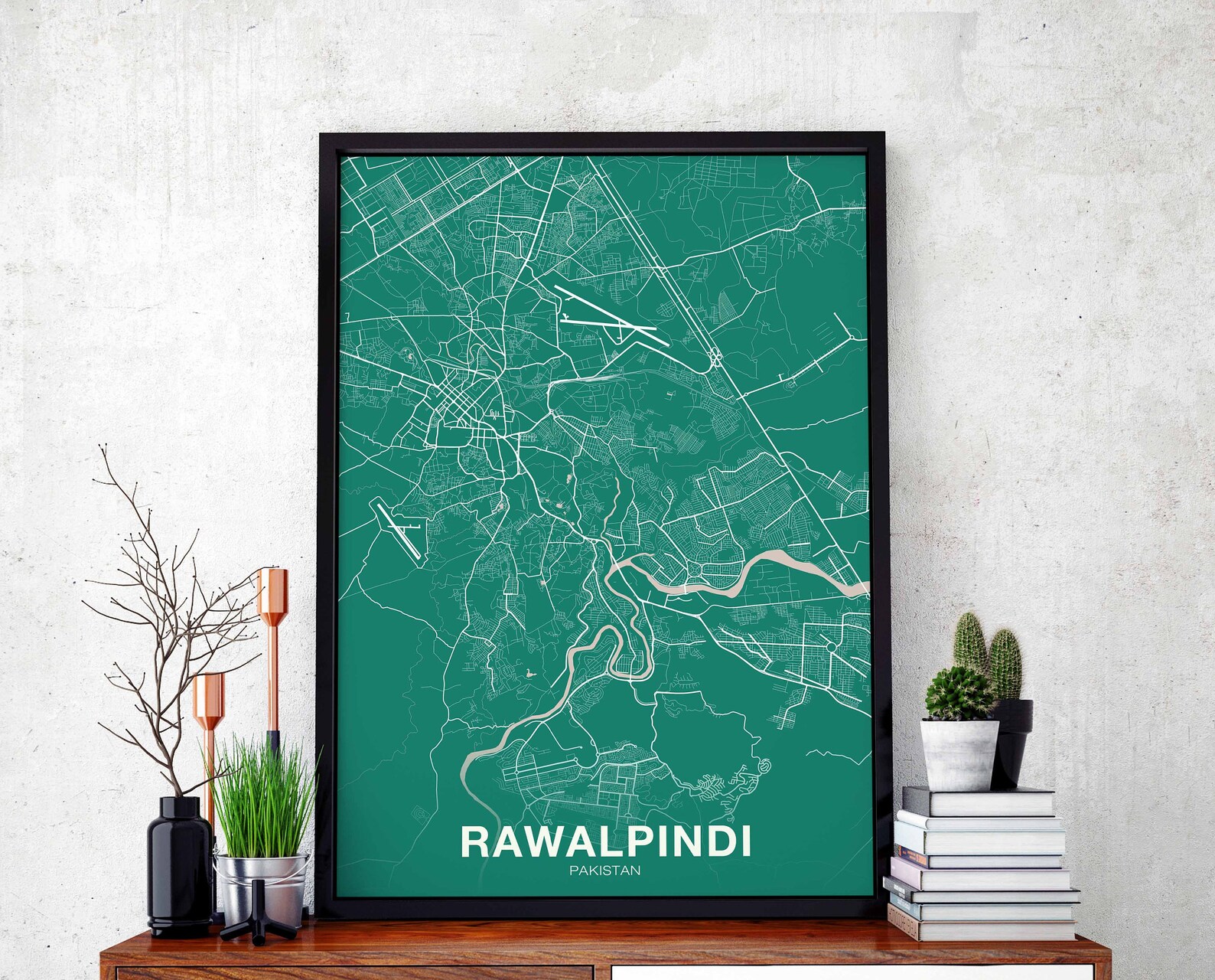 RAWALPINDI Pakistan Map Poster Color Hometown City Print - Etsy