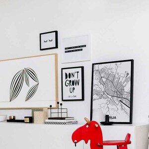 TARIJA Bolivia Map Poster Black White Hometown City Print Modern Home ...
