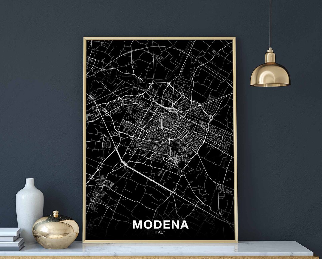 MODENA Italy Map Poster Black White Hometown City Print Modern Home ...