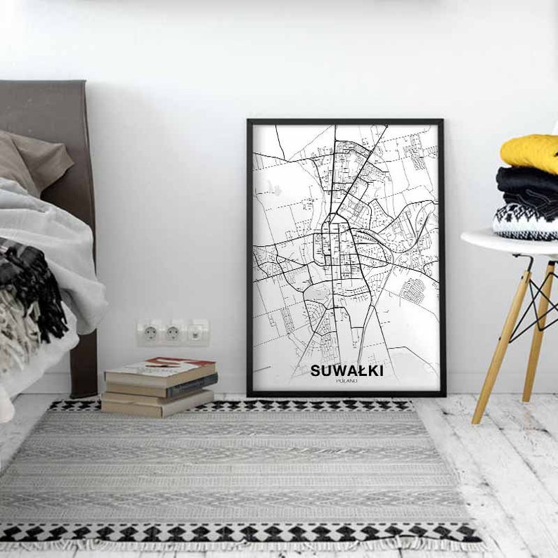 SUWAŁKI Suwalki Poland Map Poster Hometown City Print Modern - Etsy