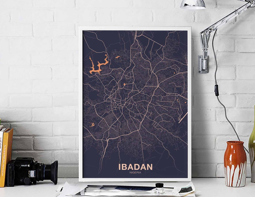 IBADAN Nigeria Poster Color Hometown City Print Modern Home Decor ...