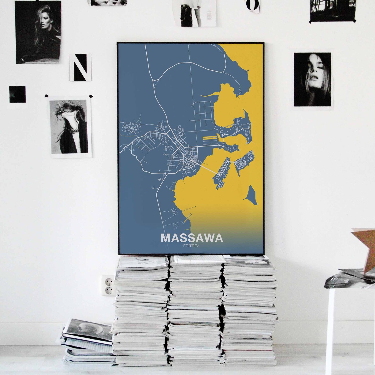 MASSAWA Eritrea Map Poster Color Hometown City Print Modern | Etsy