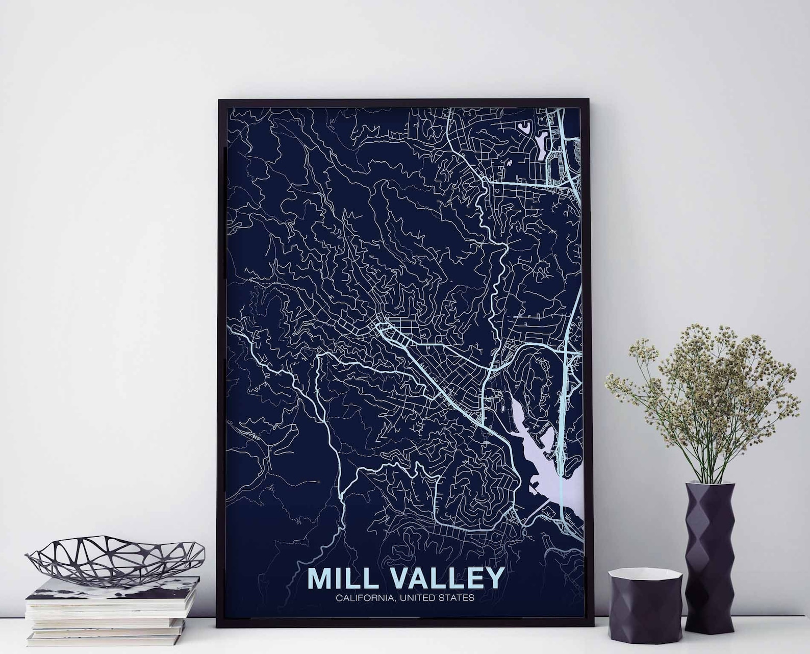 MILL VALLEY California CA Us Map Poster Color Hometown City - Etsy
