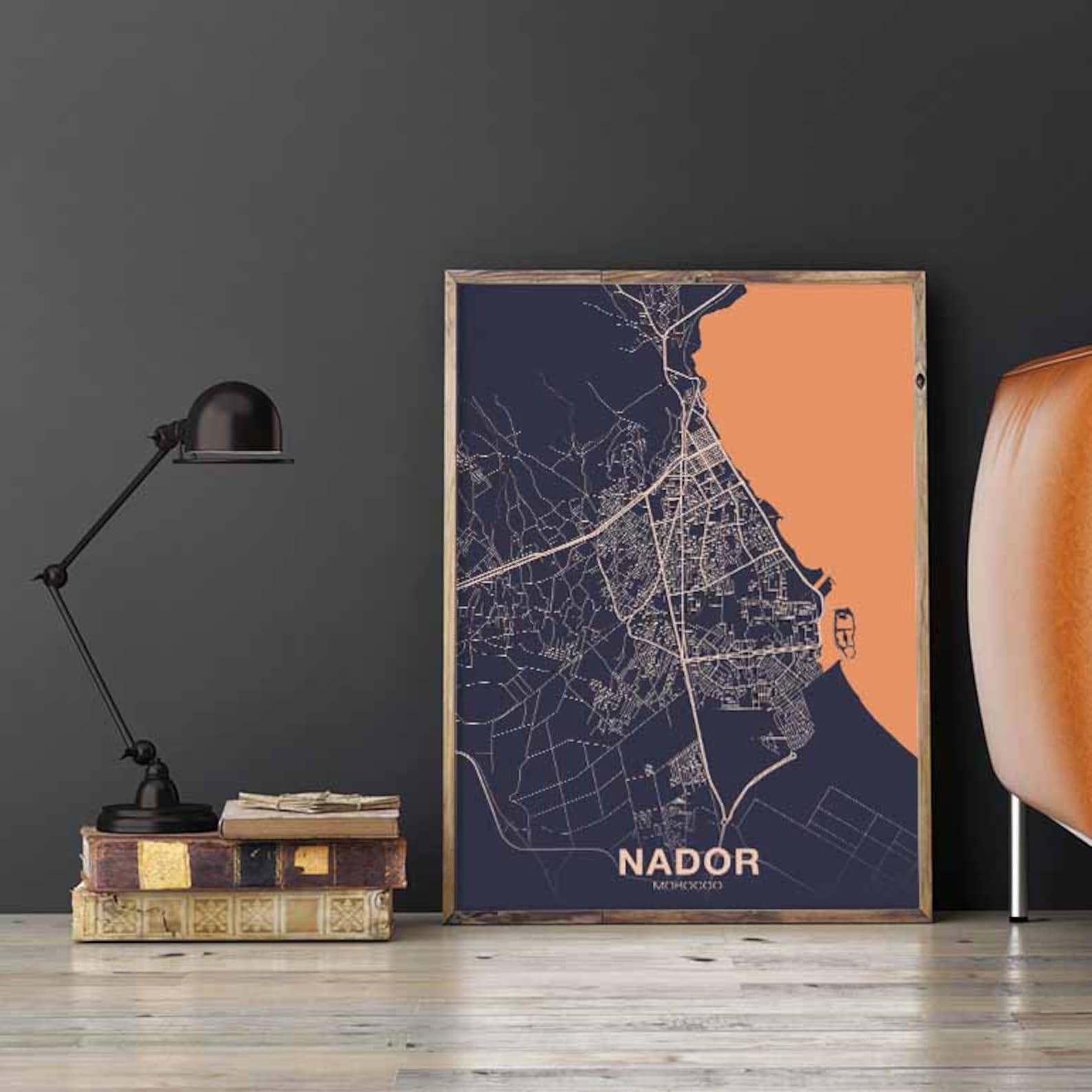 NADOR Morocco 12 Colors Map Poster Colors Hometown City Print Modern ...