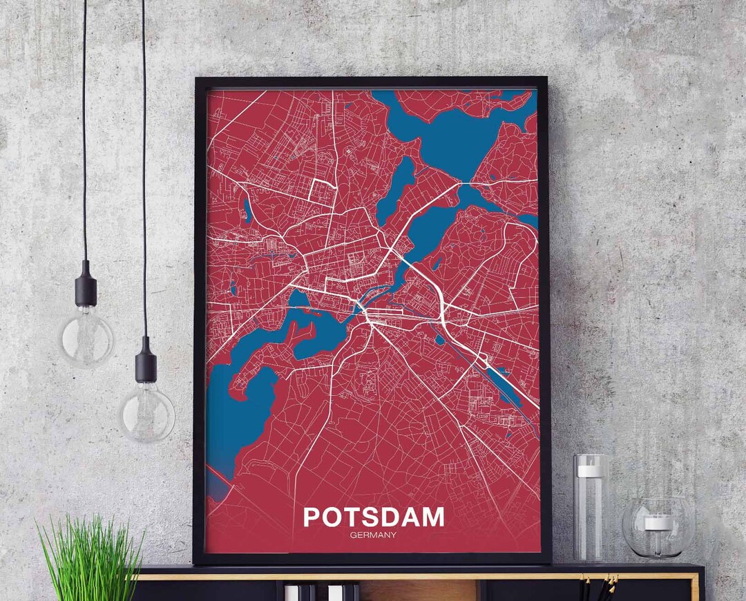 POTSDAM Germany Map Poster Color Hometown City Print Modern Home Decor ...