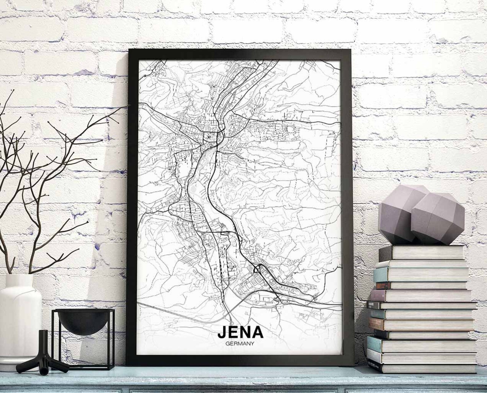 JENA Germany Map Poster Hometown City Print Modern Home Decor | Etsy
