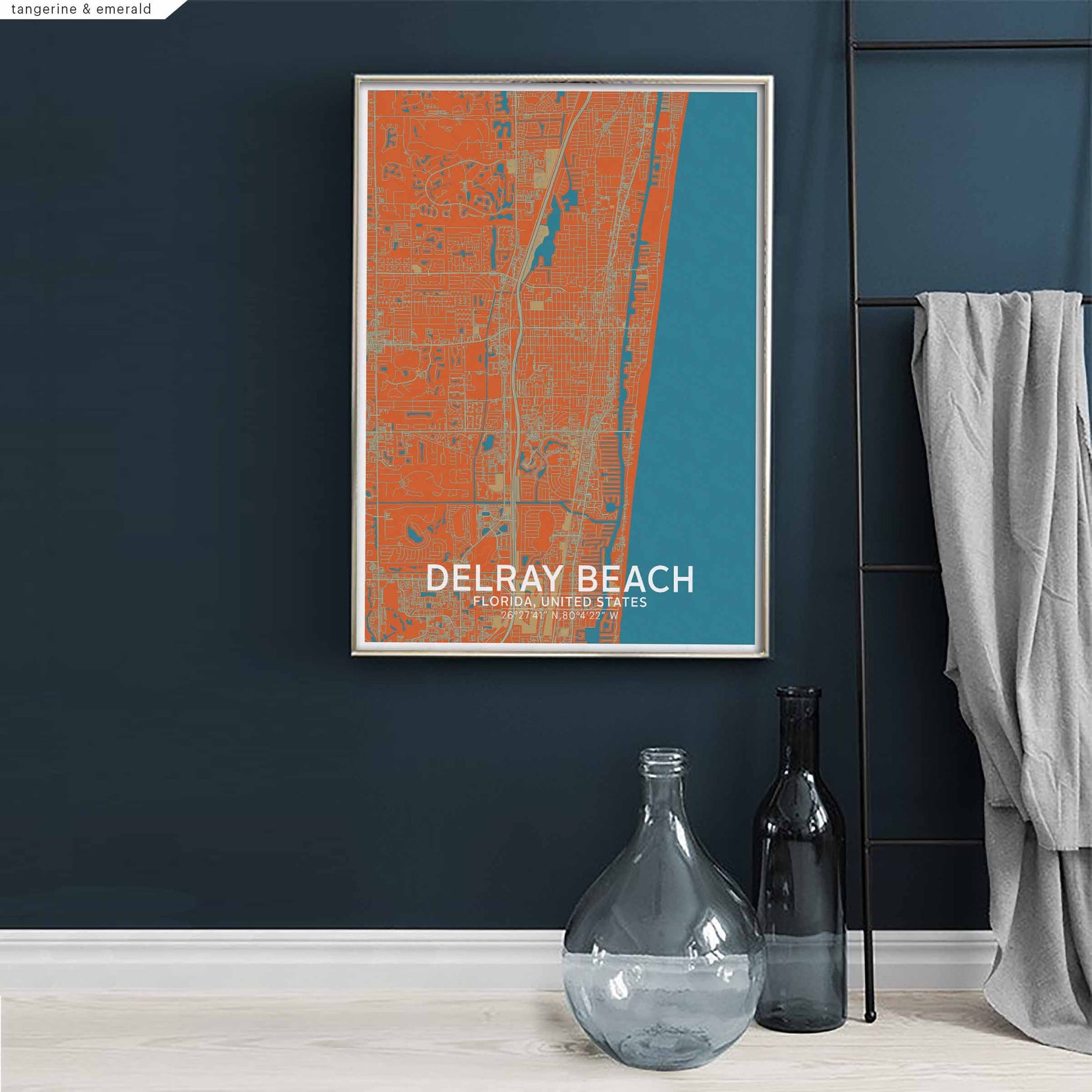DELRAY BEACH Florida USA Map Poster Black White Hometown City Print ...