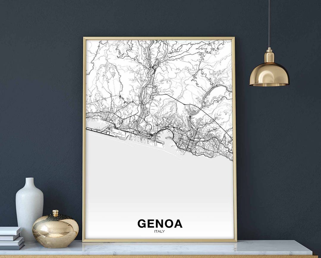 GÊNES Italie carte poster Ville Natale Ville Imprimer Moderne - Etsy France
